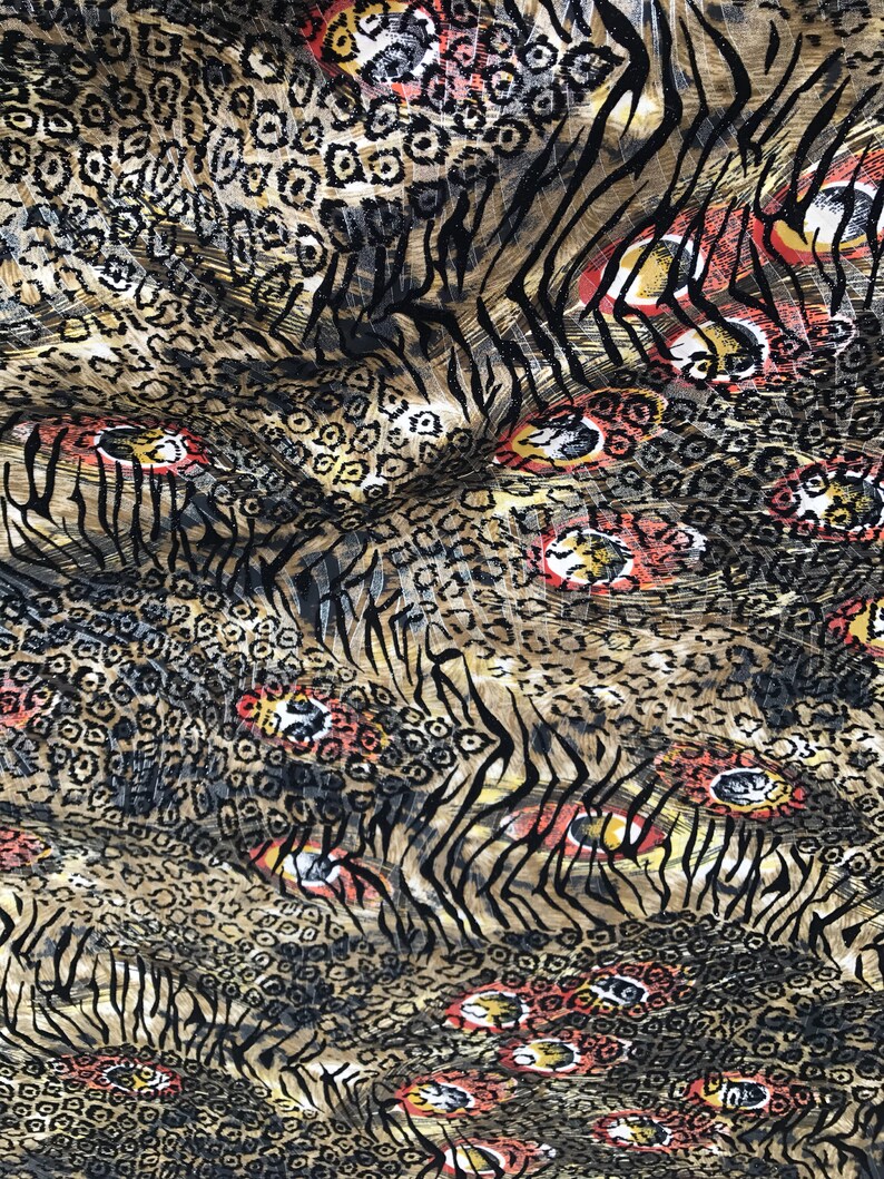 New Nylon Spandex Animal Print Design With Black Flocking 2way Stretch ...