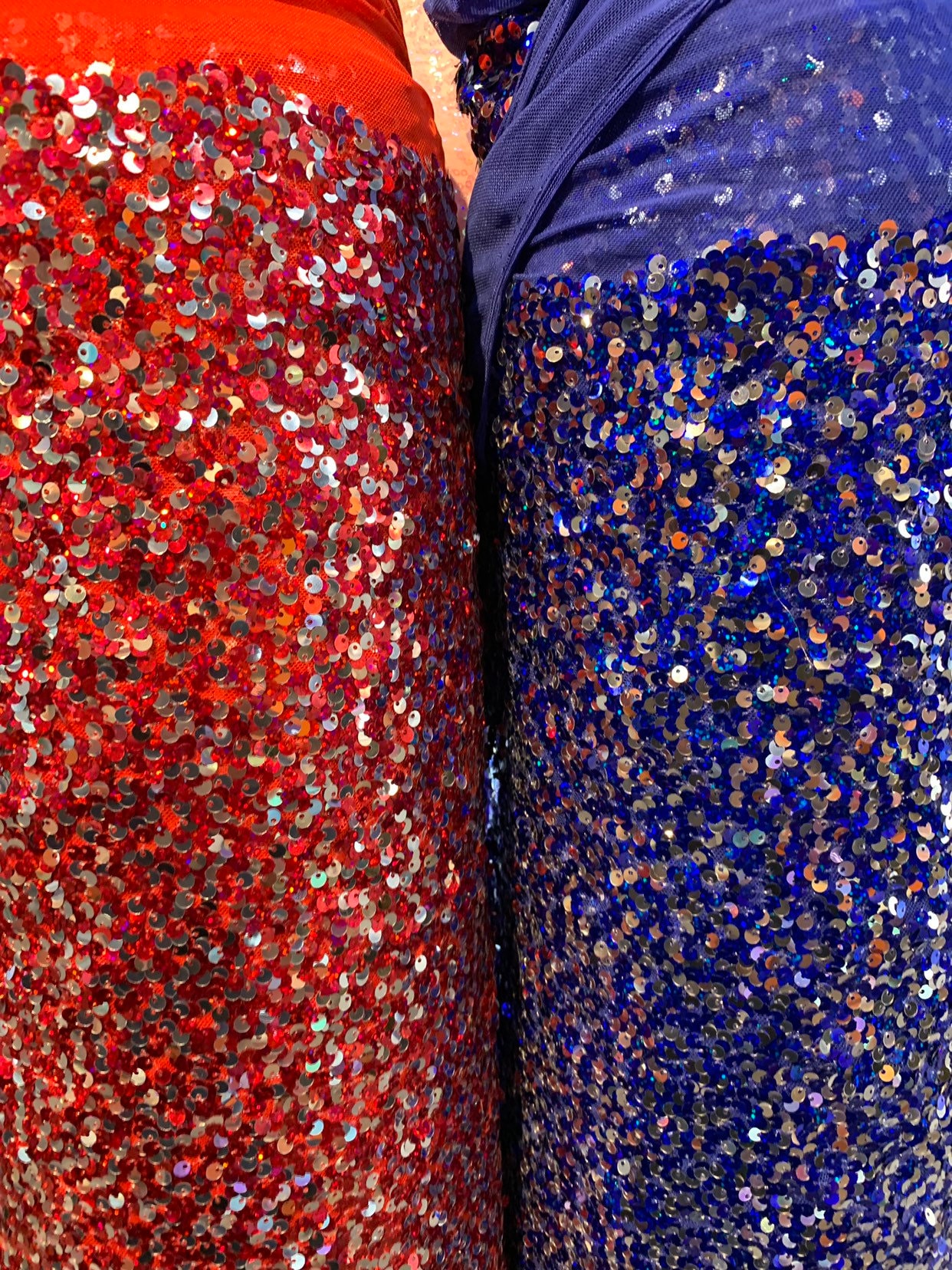 New Hologram Iridescent Sequins Rain Drop Sequins on Stretch Mesh 4way ...