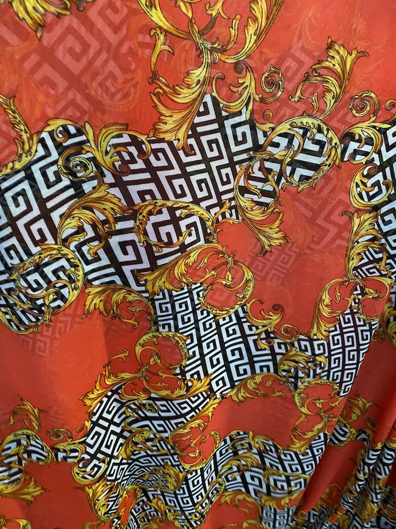 Brand Fashion Design Print on Power Mesh 4-way Stretch Designer Fabric ...