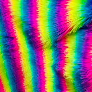 Luxury Faux Fur Rainbow Designs High Quality Sold by the YD and 1/2 Yd ...