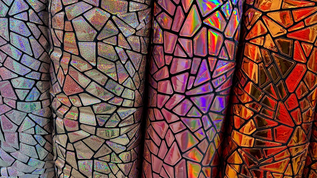 New Colors Shattered Glass Design Iridescent Foil Sequins Embroidered ...
