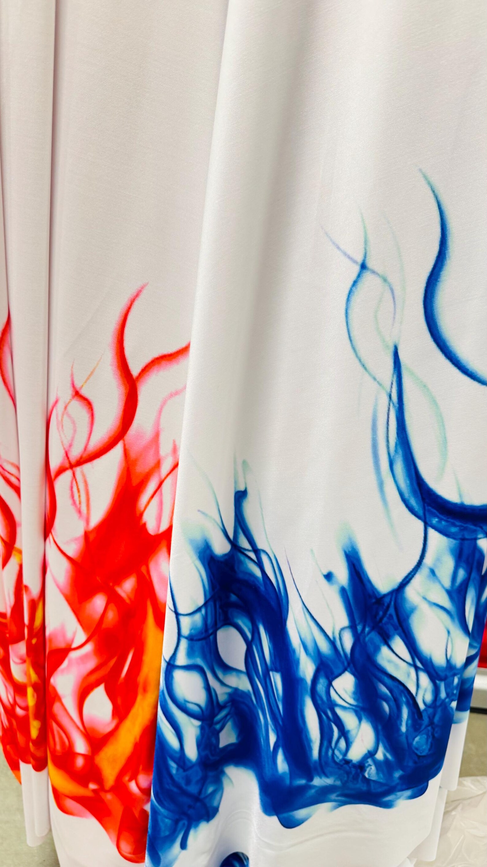 Flames Design Black/fire and White/sapphire Print on Great Quality of ...