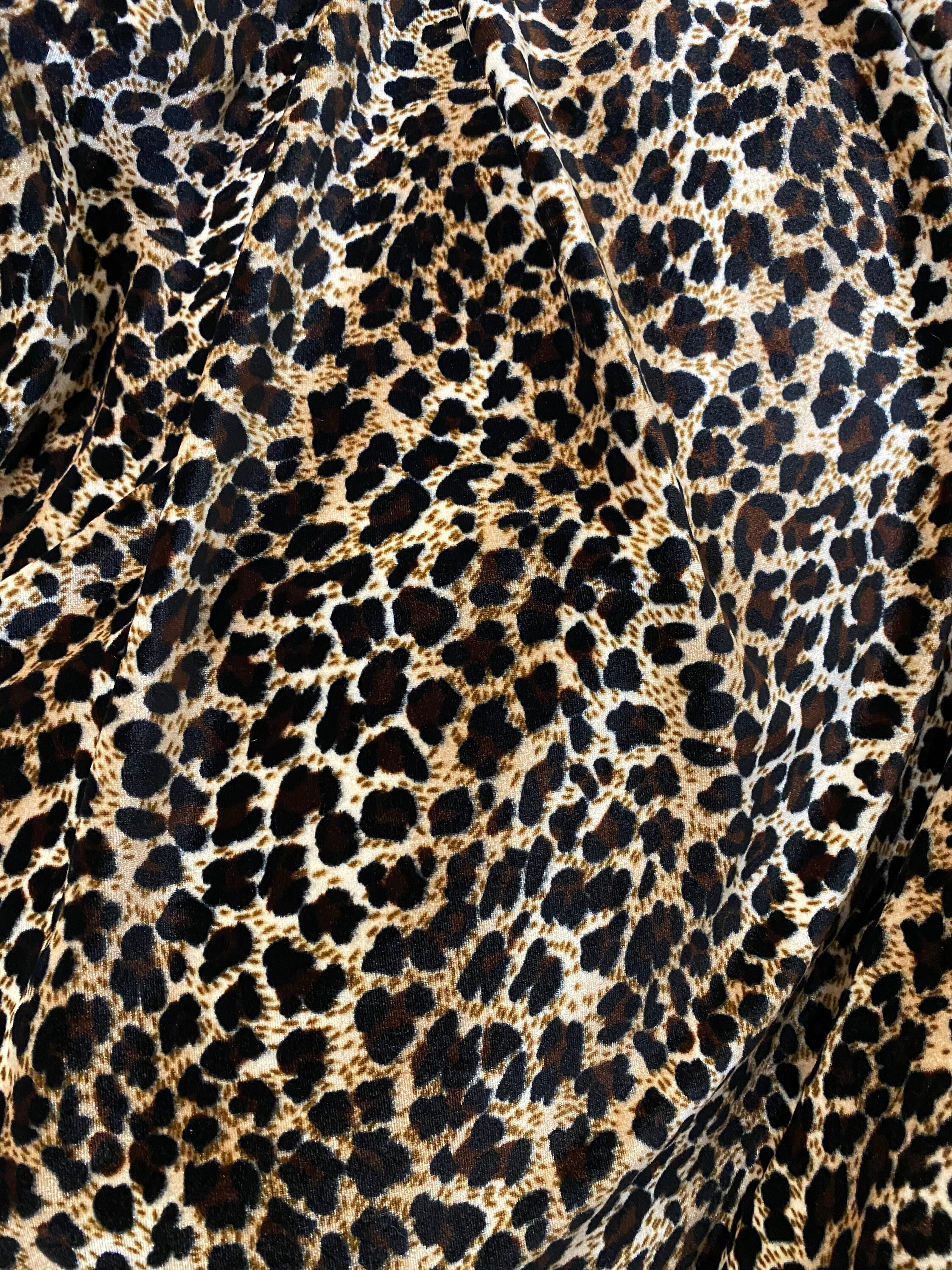 Luxury velvet leopard design natural brown color heavy 4way | Etsy