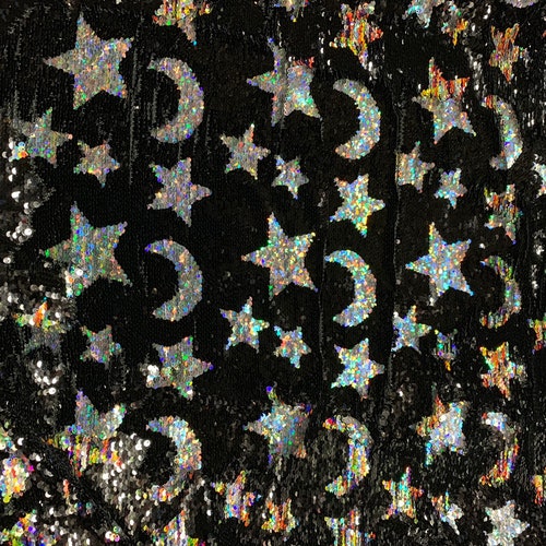 New Stars Design With Iridescent Reversible Sequins on Heavy - Etsy