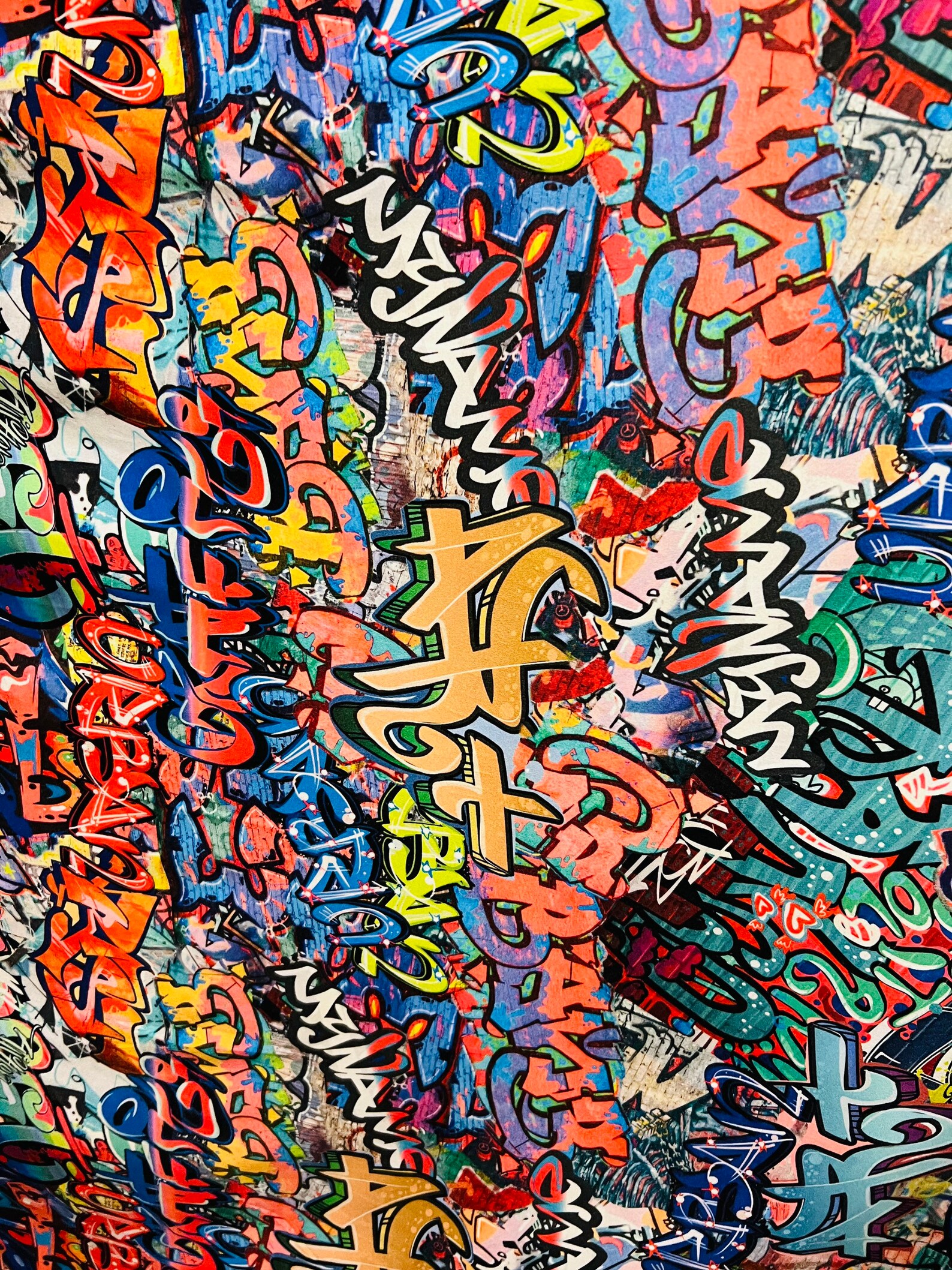 Graffiti Design Multicolor Print on Poly Cotton Spandex Light - Etsy