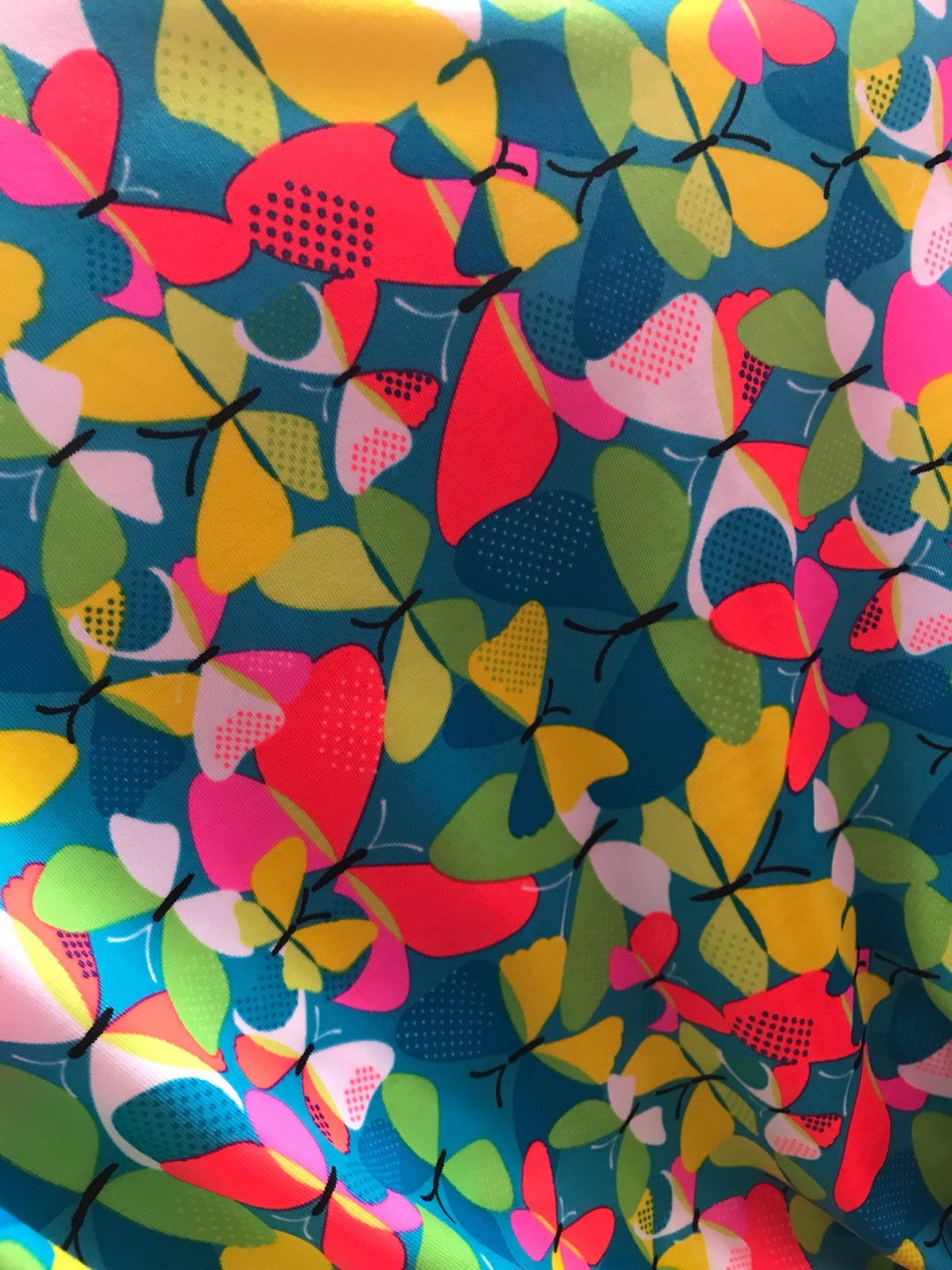Nylon Spandex Butterfly Design Multicolor 4way Stretch 58/60" Sold by ...