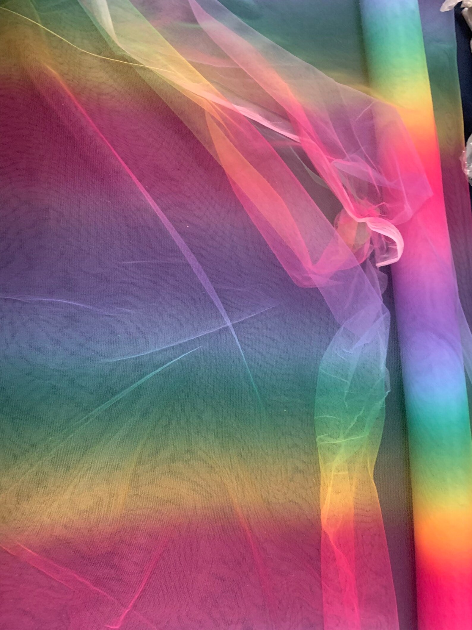 New rainbow design print on poly stretch mesh 2 way stretch | Etsy