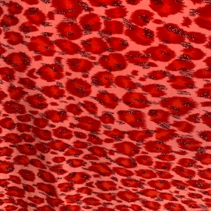 Leopard Design With Gold Glitter Print on Velvet 420gsm 4way Stretch 58 ...