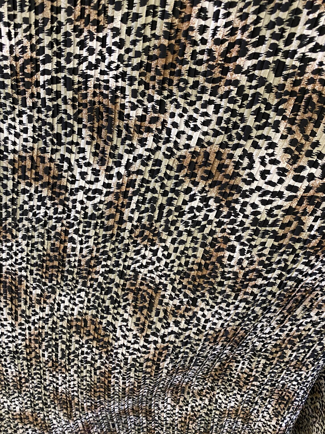 Exotic animal print leopard design print on pleated poly satin | Etsy