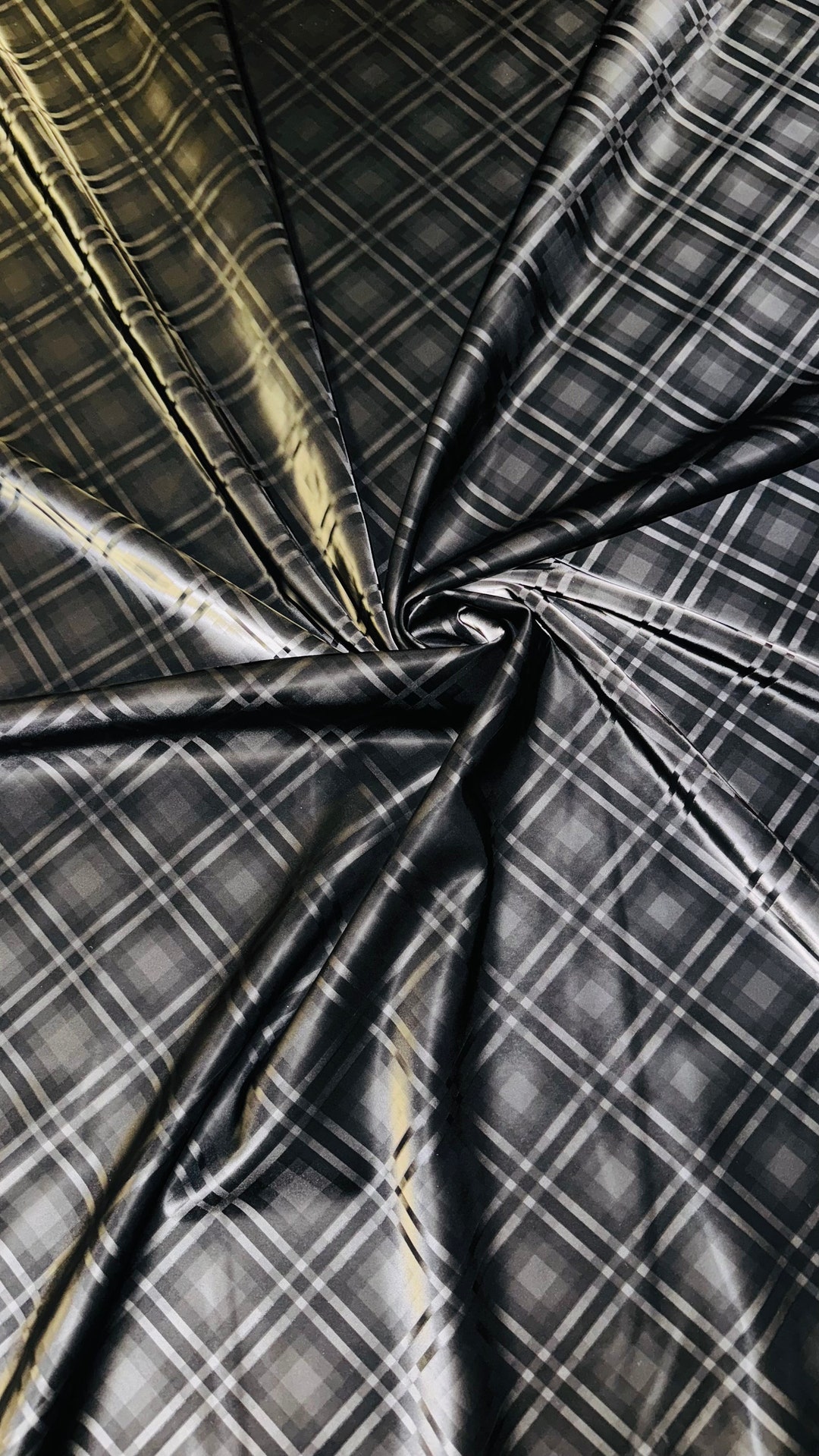 New 3D Spandex Latex Plaid Design 4-way Stretch 58/60” High Quality ...