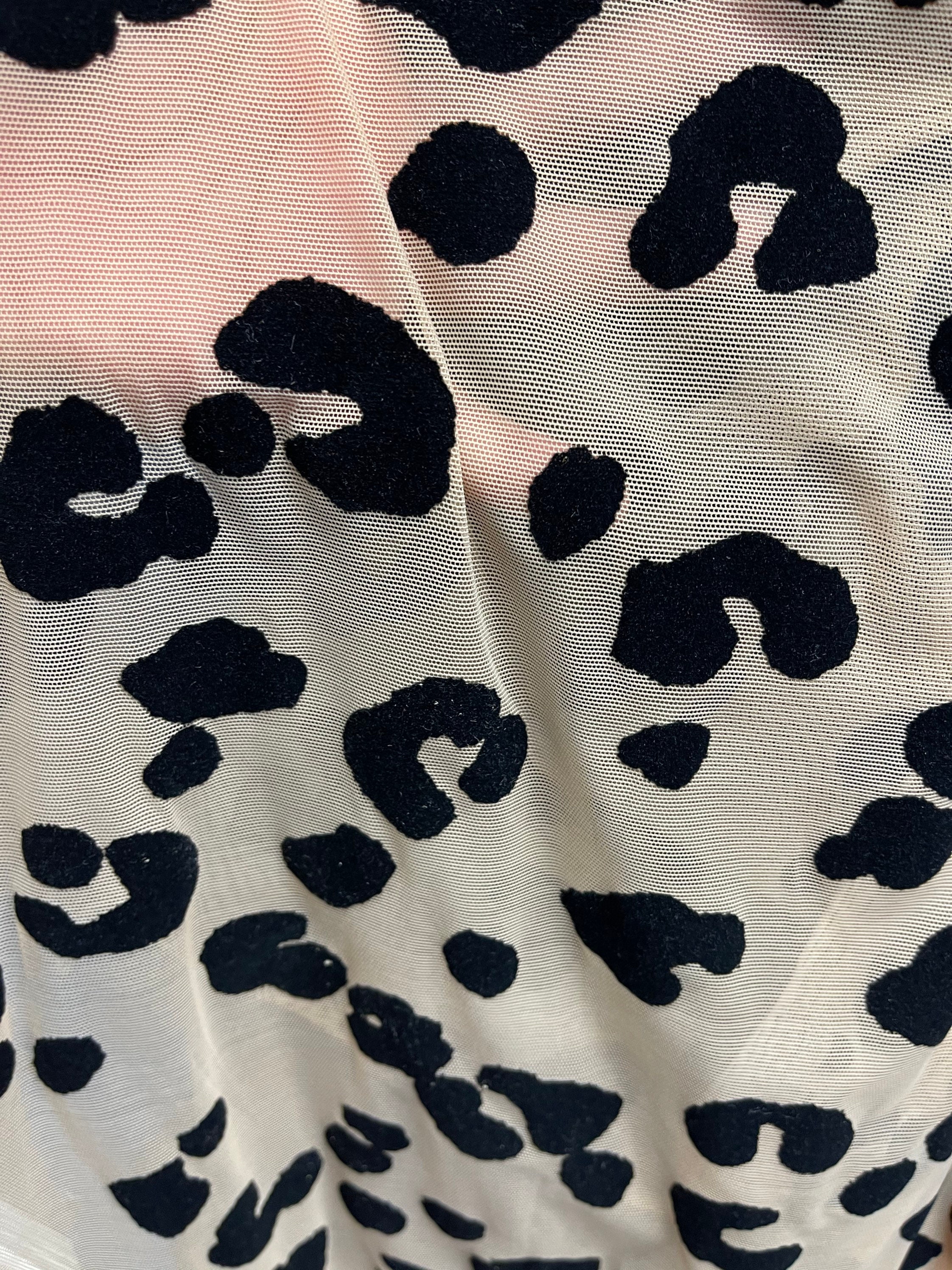 Exotic Leopard design on stretch mesh with flocking 4-way | Etsy