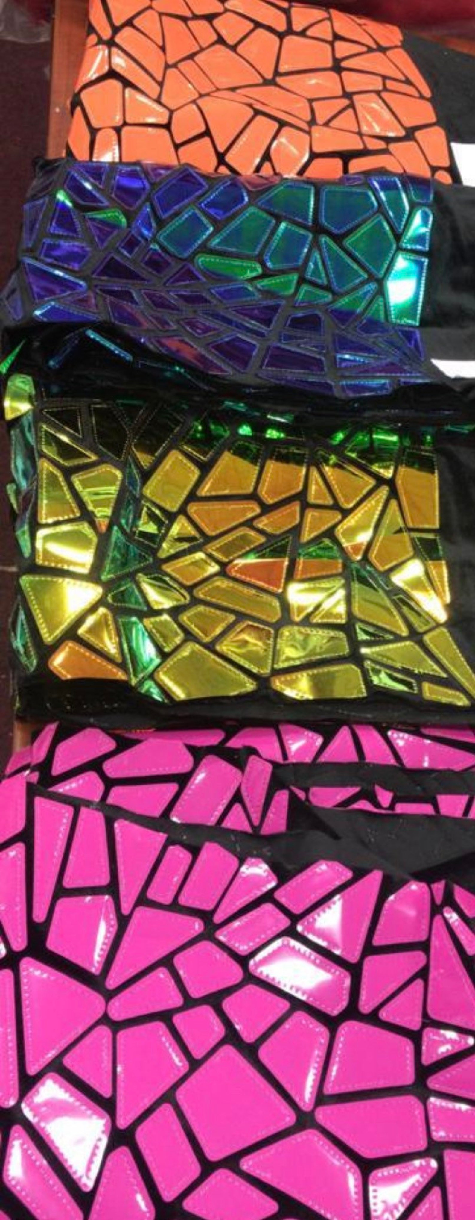 New Shattered Glass Design Iridescent Foil Sequins Embroidered on ...