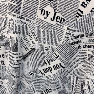 New Heavy Print Nylon Spandex News Paper Design 4way Stretch 58/60 ...