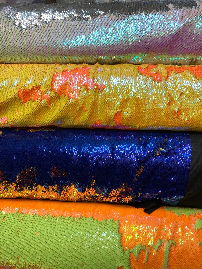 New Luxury Iridescent Mermaid Sequins on Spandex Base 2-tone - Etsy