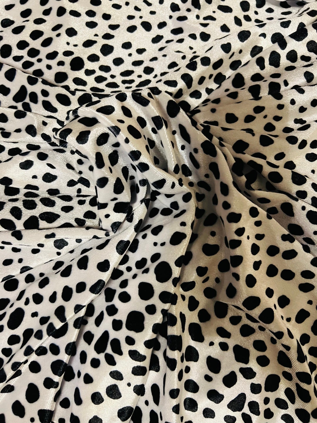 New Dalmatian Design Print on Best Quality of Stretch Velvet 4-way ...