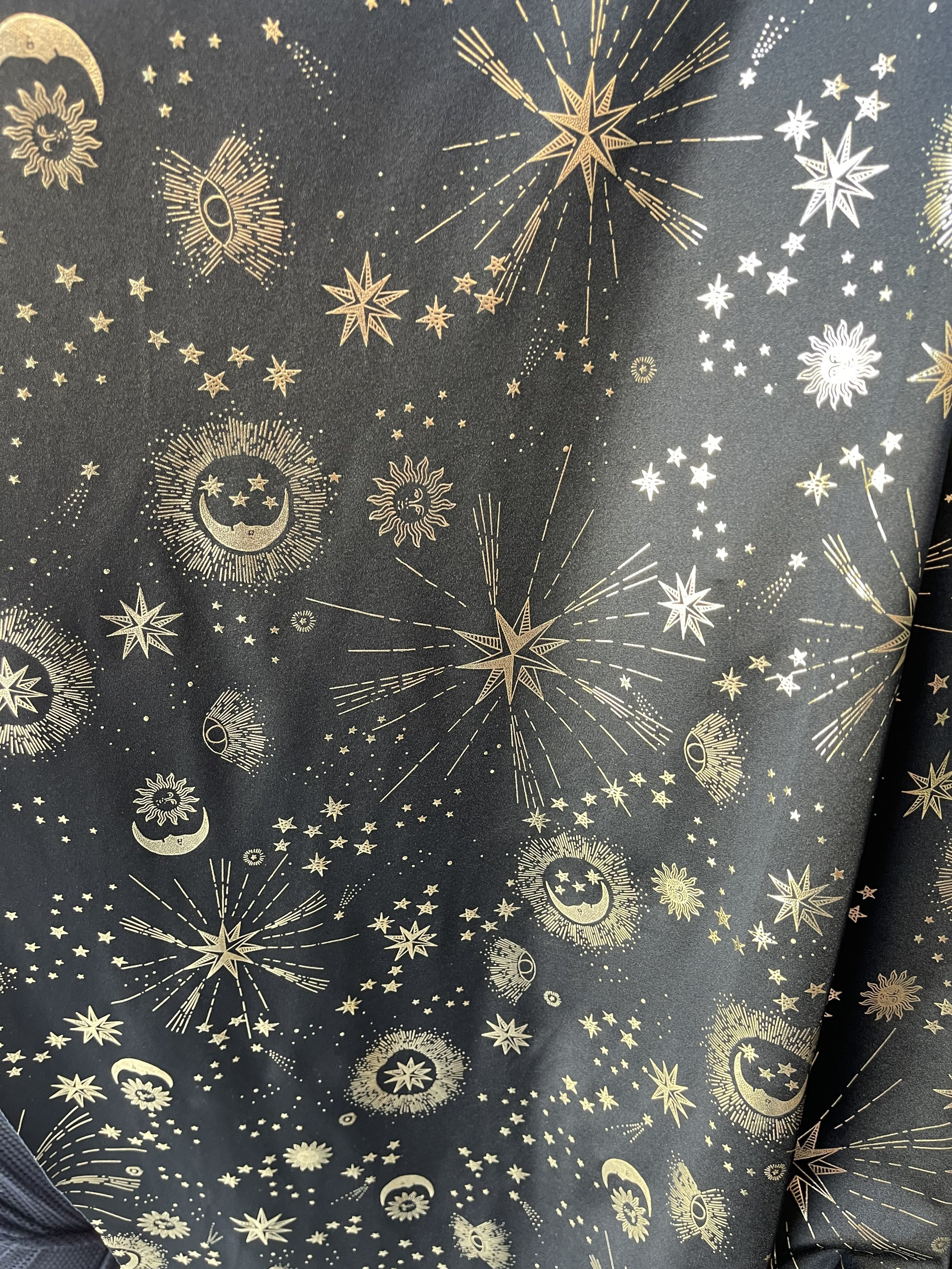 New celestial multi stars design metallic Nylon spandex 4-way | Etsy