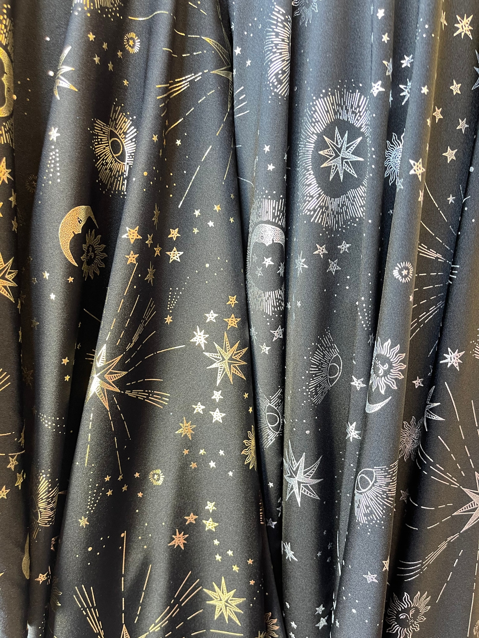 New Celestial Multi Stars Design on Best Metallic Nylon Spandex 4-way ...