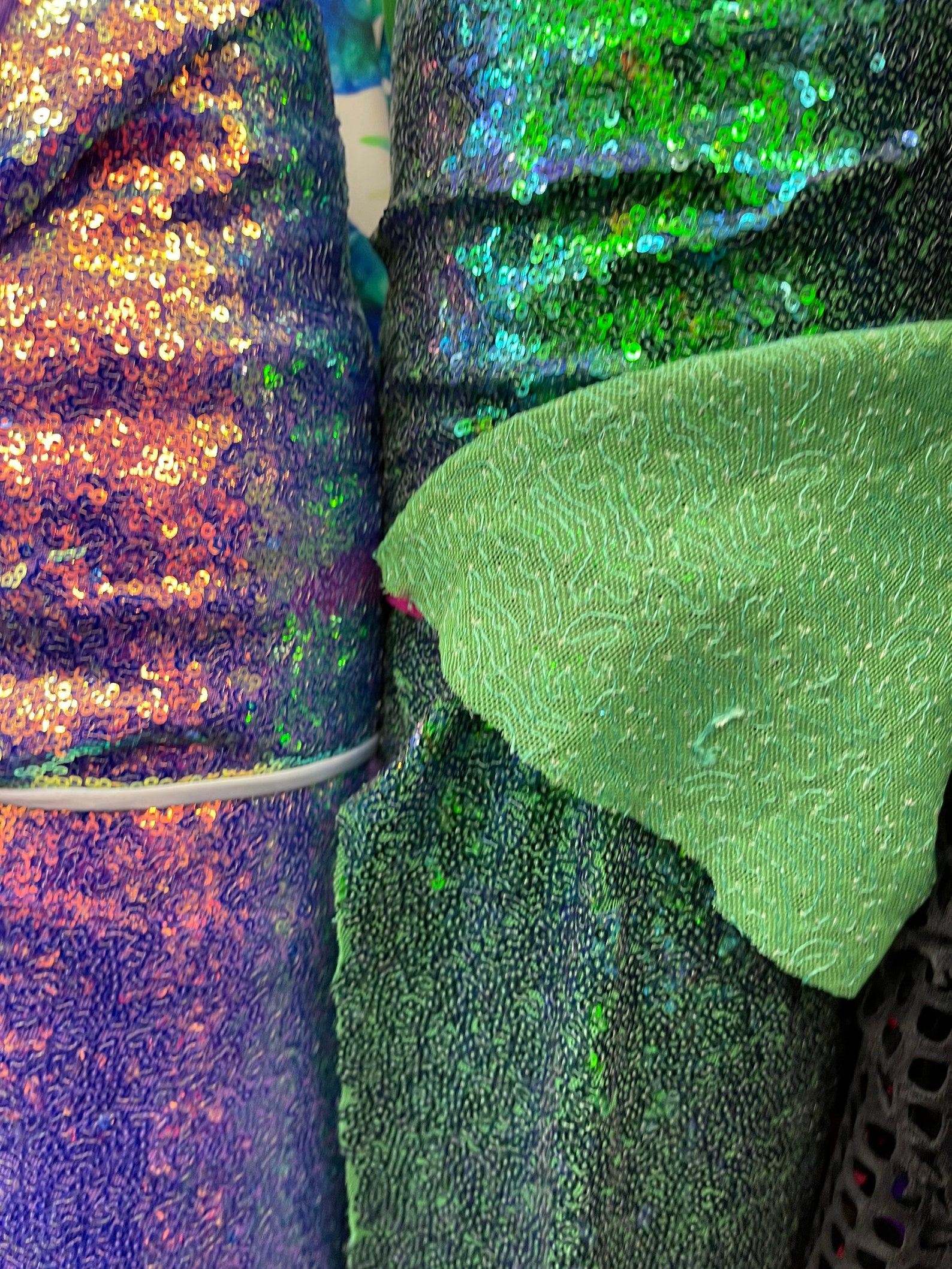 New Iridescent Mini Disco Sequins 3mm on Stretch Mesh 4way - Etsy