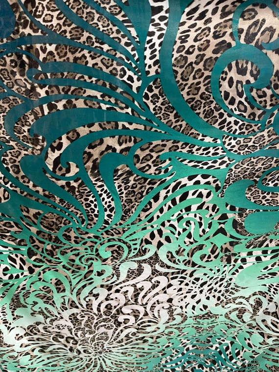New swirl design with exotic animal print 2-way stretch 58/60 | Etsy