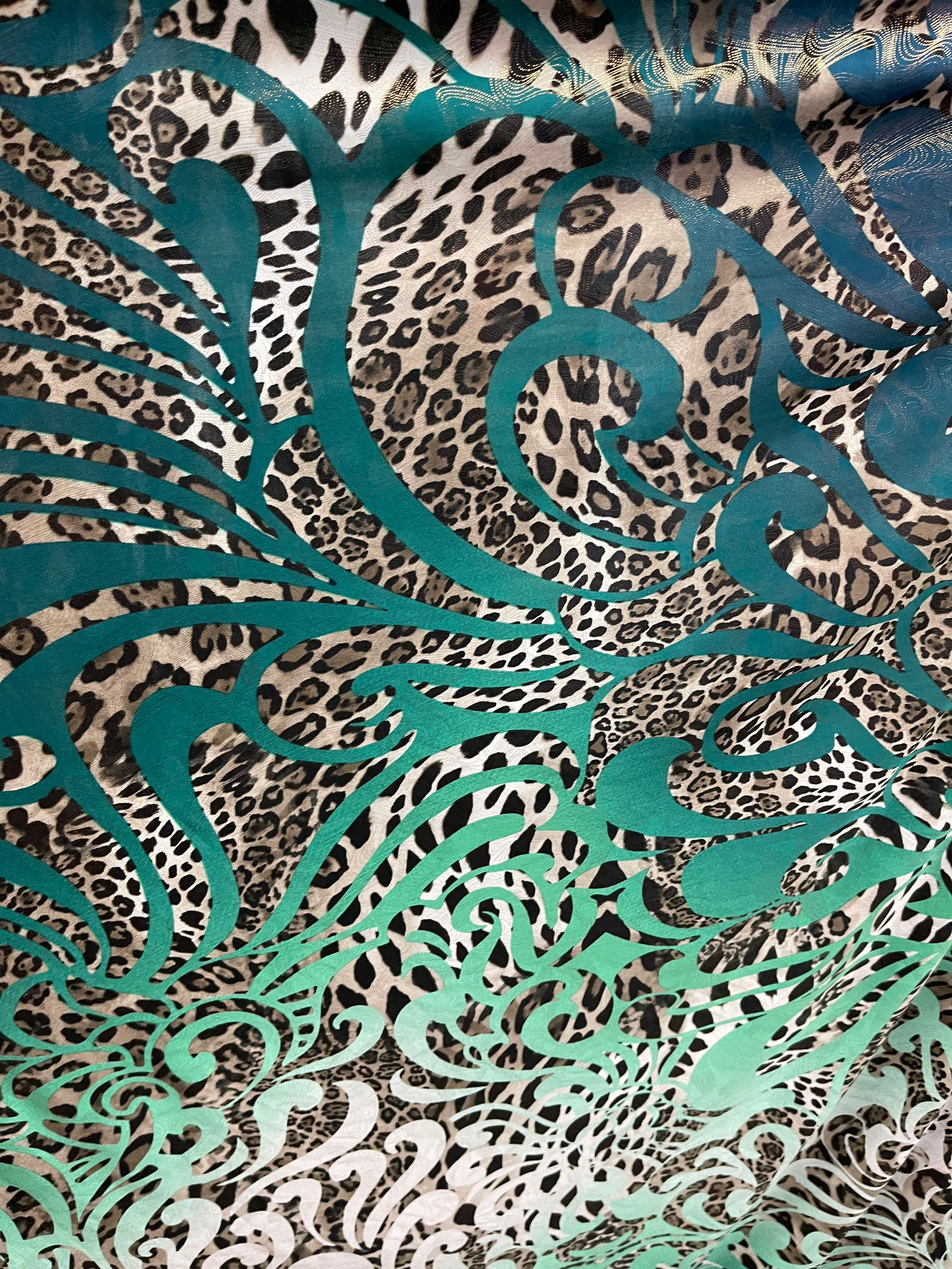 New swirl design with exotic animal print 2-way stretch 58/60 | Etsy