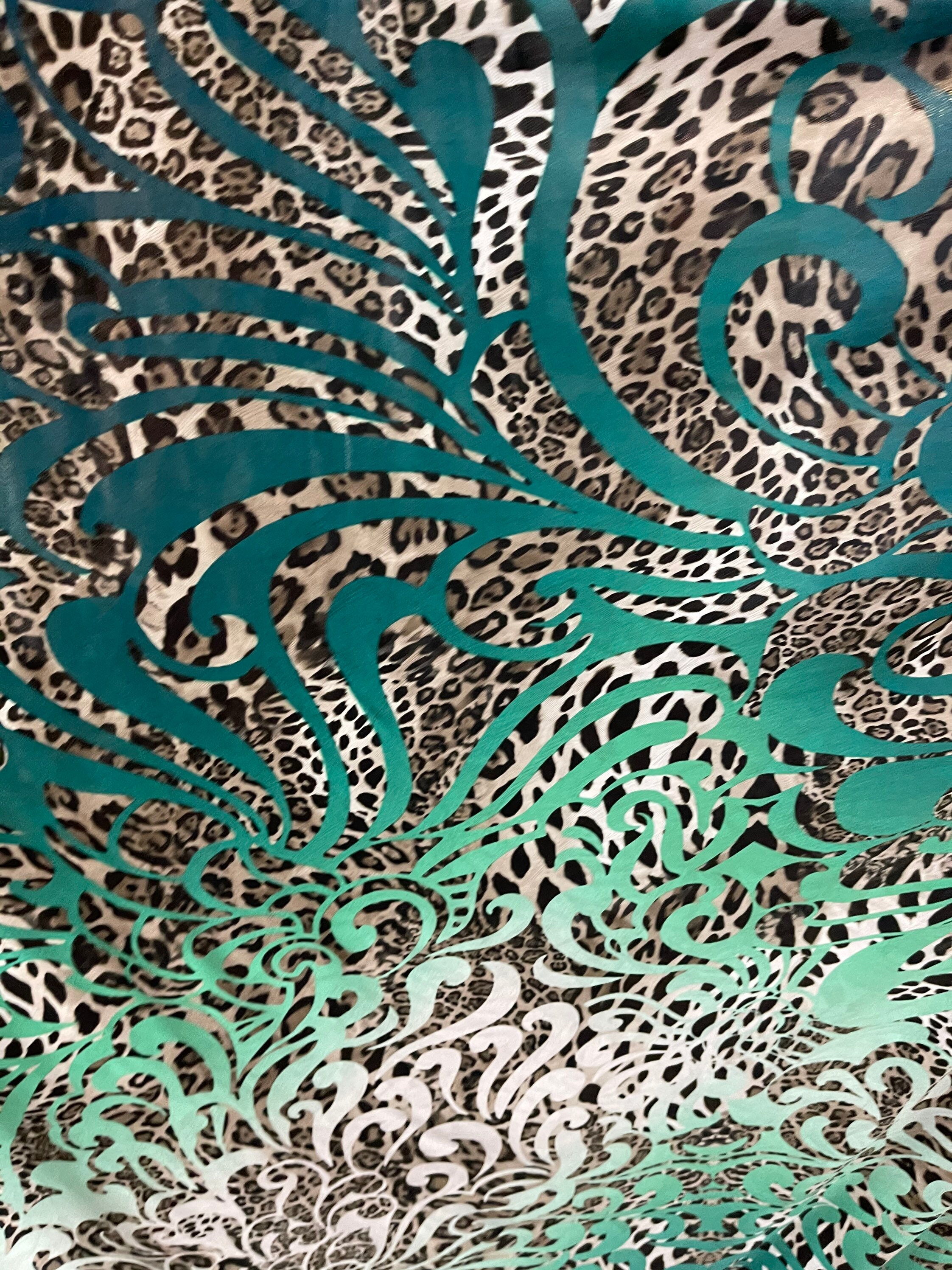 New swirl design with exotic animal print 2-way stretch 58/60 | Etsy