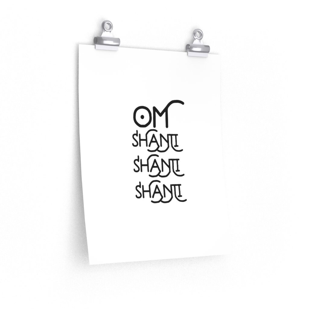 Om Shanti Print Spiritual Wall Art Peace Wall Print Boho - Etsy