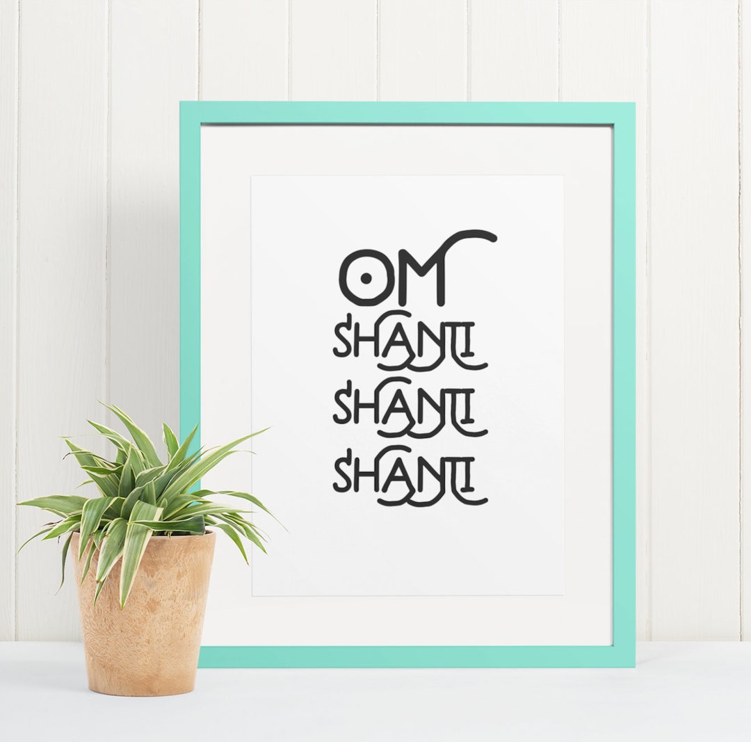 Om Shanti Print, Spiritual Wall Art, Peace Wall Print, Boho Design ...