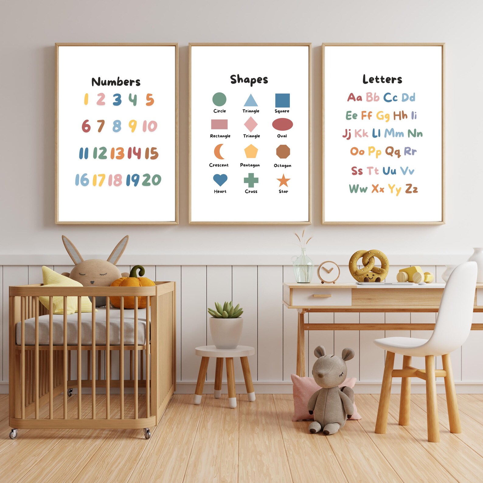 Educational Posters Set, Alphabet Poster, Boho Classroom Decor, for Kid ...