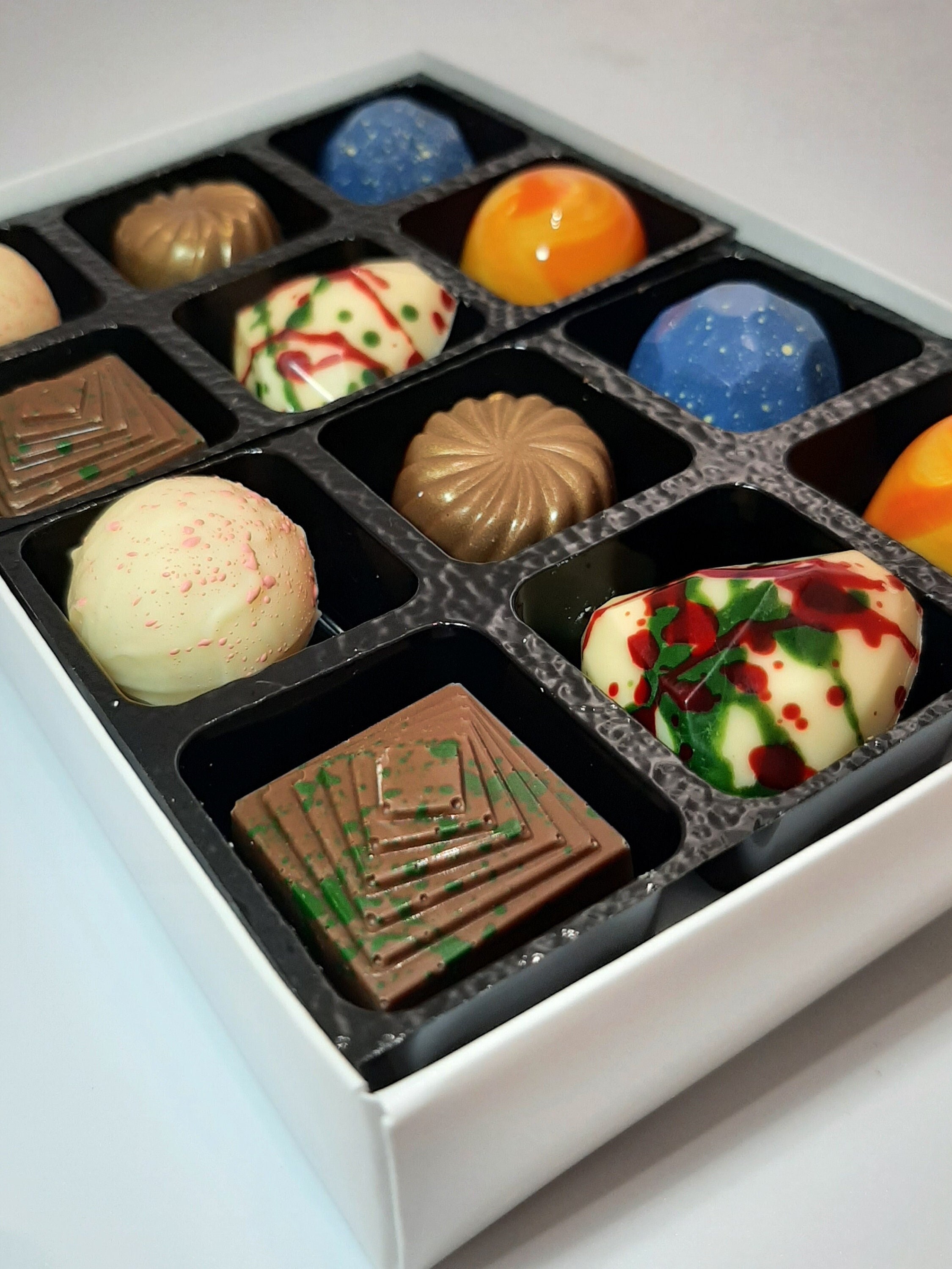 Pre-order Christmas Mixed Box of Handmade Artisan Chocolates - Etsy UK