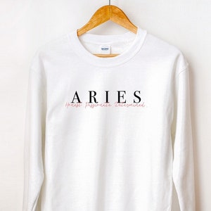Aries Zodiac Sign Sweatshirt, Aries Sweater, Fleece Lined Sweatshirt ...