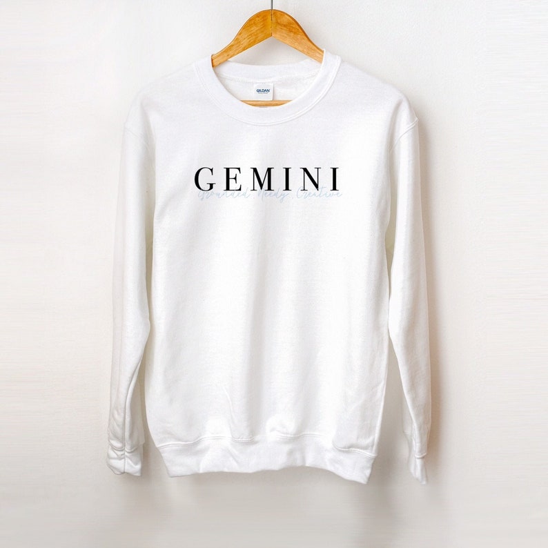 Gemini Sweatshirt, Zodiac Graphic Sweater, Fleece Lined Sweatshirt ...