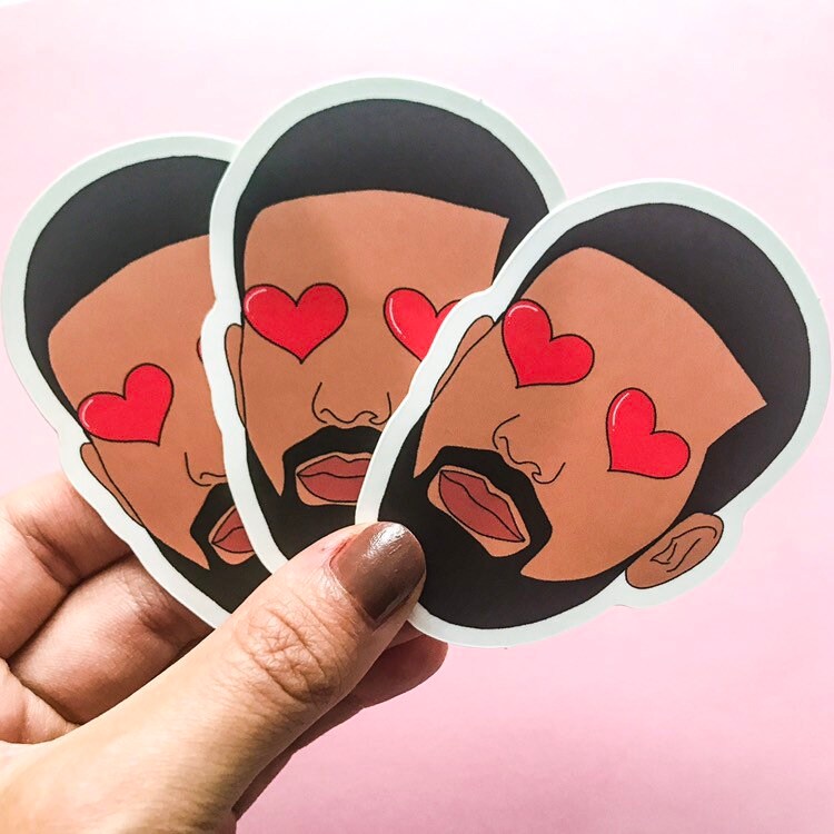 Heart Eyes Drake Sticker Die Cut Sticker Matte Finish | Etsy