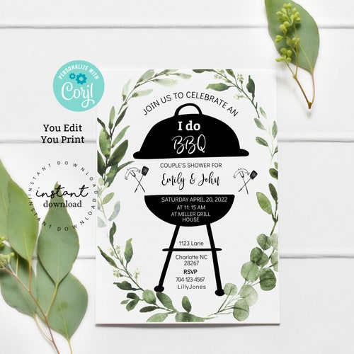 I Do BBQ Invitation Couples Shower Printable Engagement Invite - Etsy