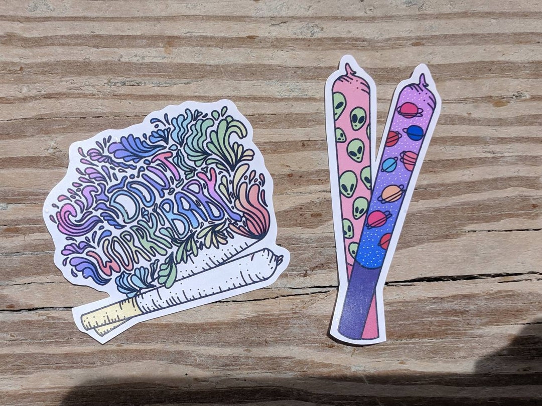 Blunt Sticker Joint Sticker Alien Stickertrippy Sticker - Etsy