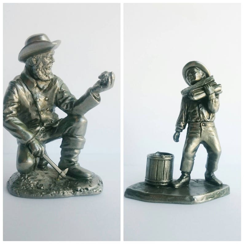 Vintage American Sculpture Society Fine Pewter Old West Set of 7 ...