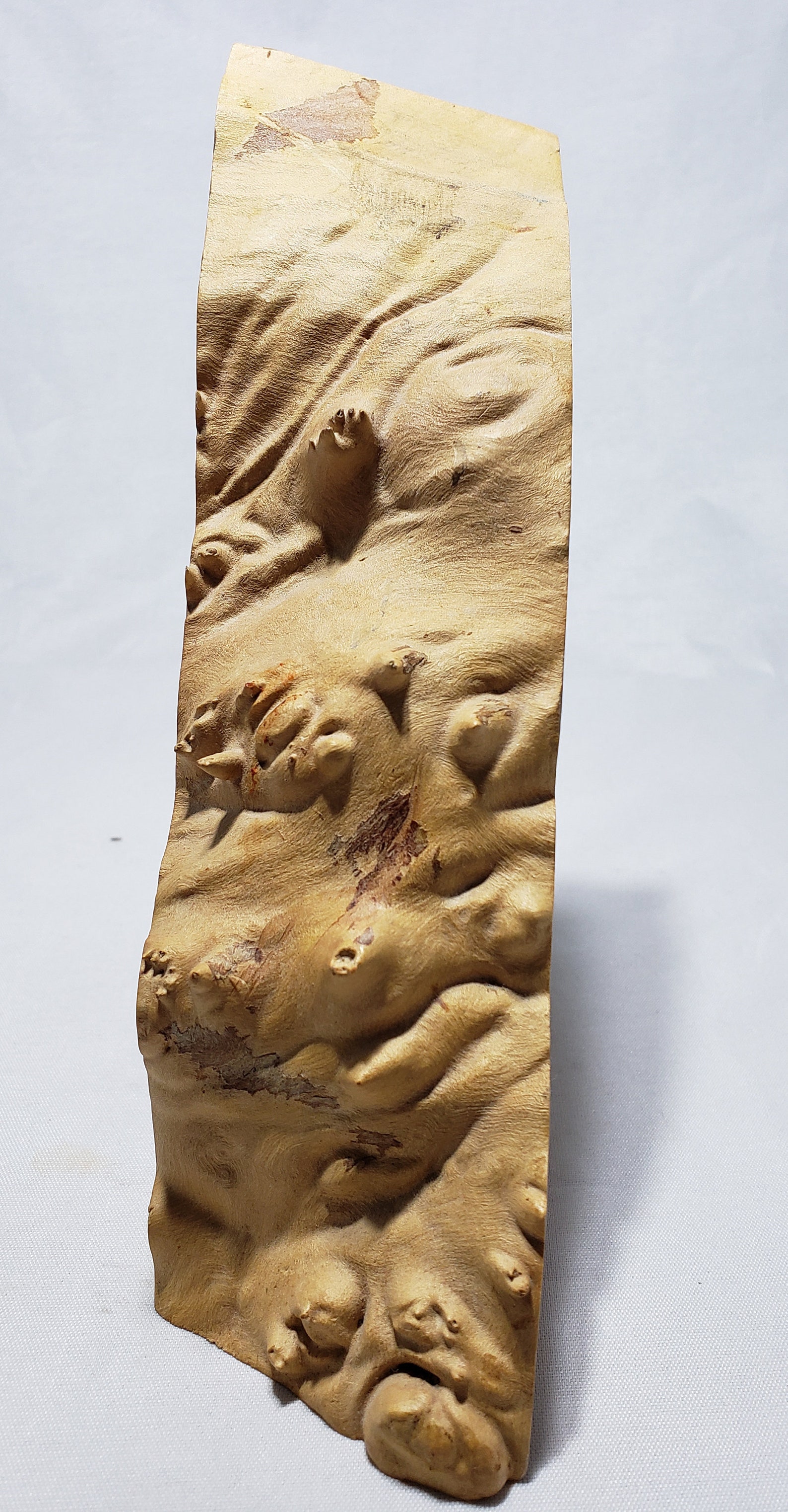 Vintage Handmade Burl Wood Quartz Desk Clock, Artist Signed Charles ...