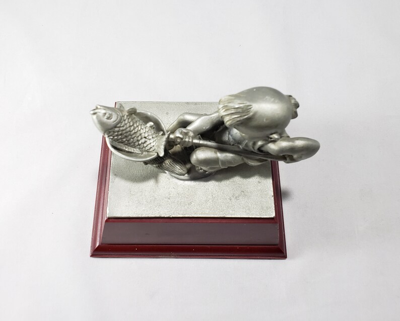 Tumasek Pewter Boy Fishing Statue With Base. - Etsy