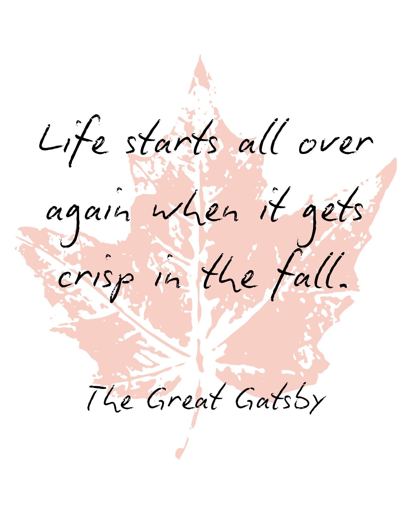 Great Gatsby Fall Quote Print - Etsy