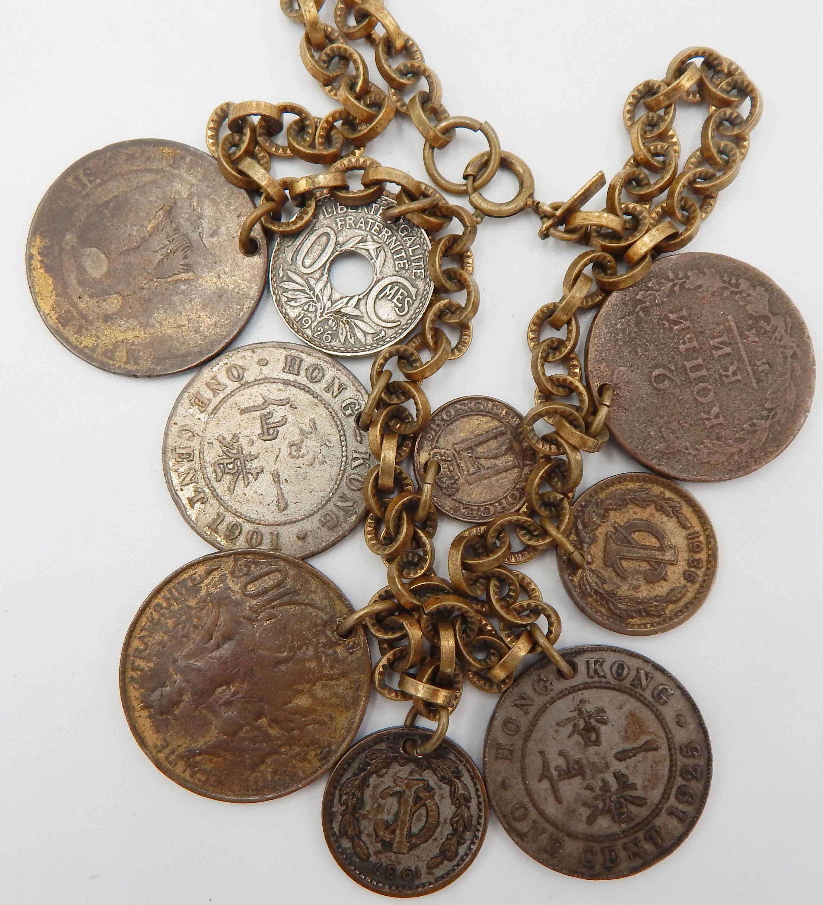 MONET JEWELERS Foreign Coin Charm Necklace Unique - Etsy
