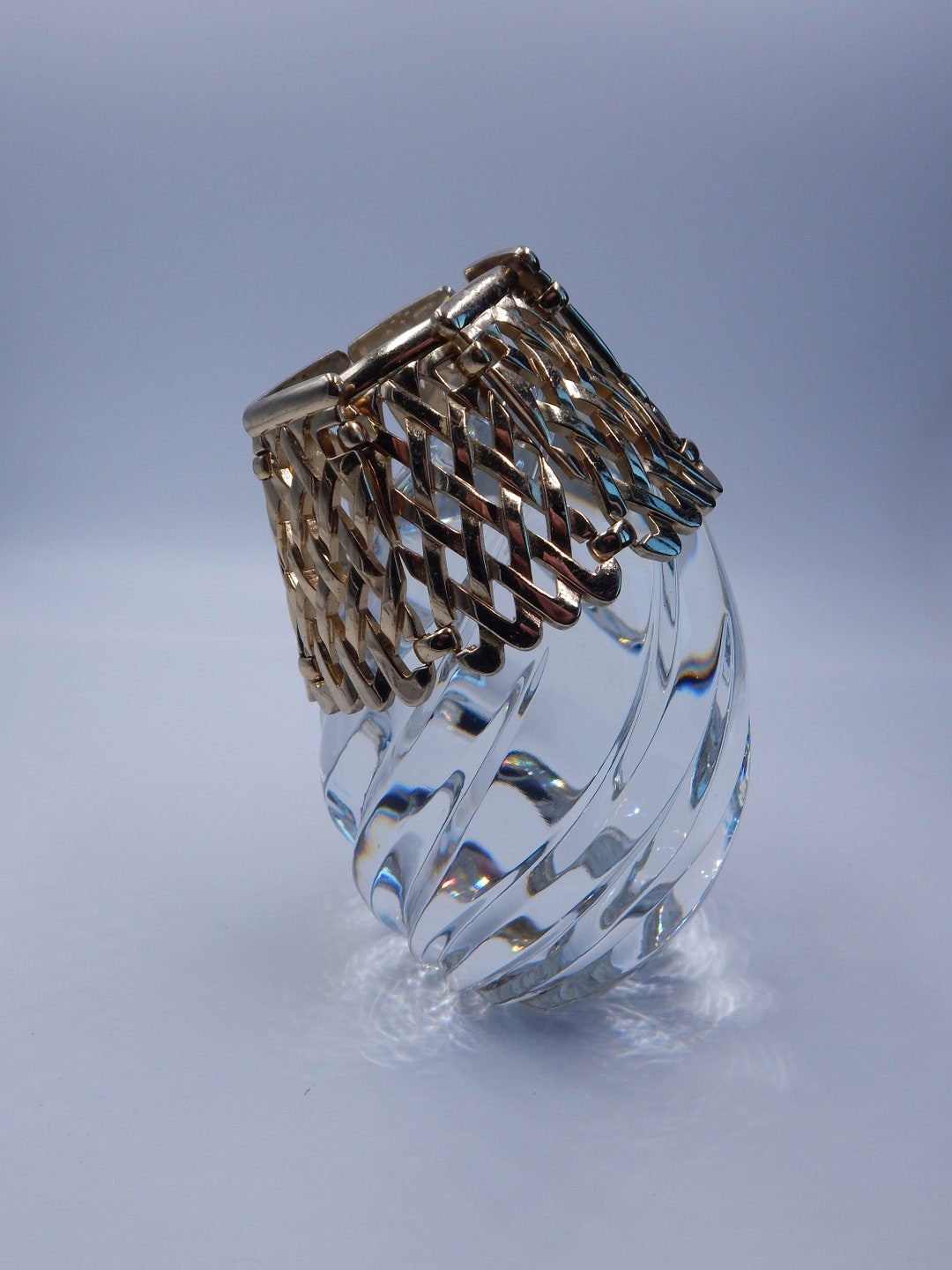 MONET Vannette Gauntlet Cuff Bracelet 1953 - Extraordinary Basketweave ...