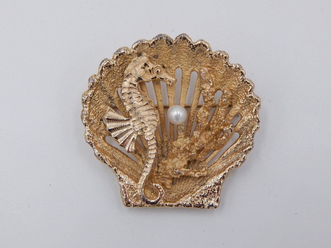 NAPIER Seahorse Under the Sea Pin - 1950 Era Sterling - Etsy