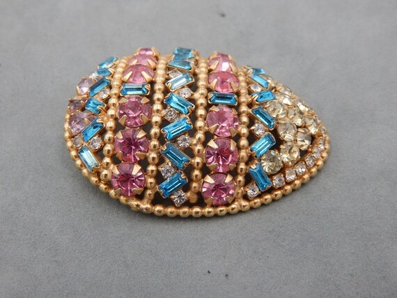 NAPIER Rhinestone Encrusted Easter Egg Pin Brooch - 1… - Gem
