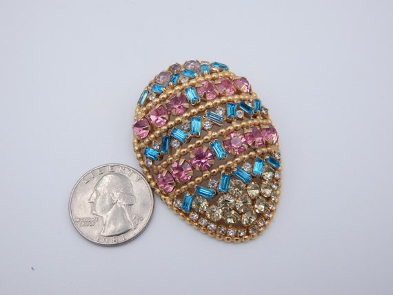 NAPIER Rhinestone Encrusted Easter Egg Pin Brooch - 1… - Gem