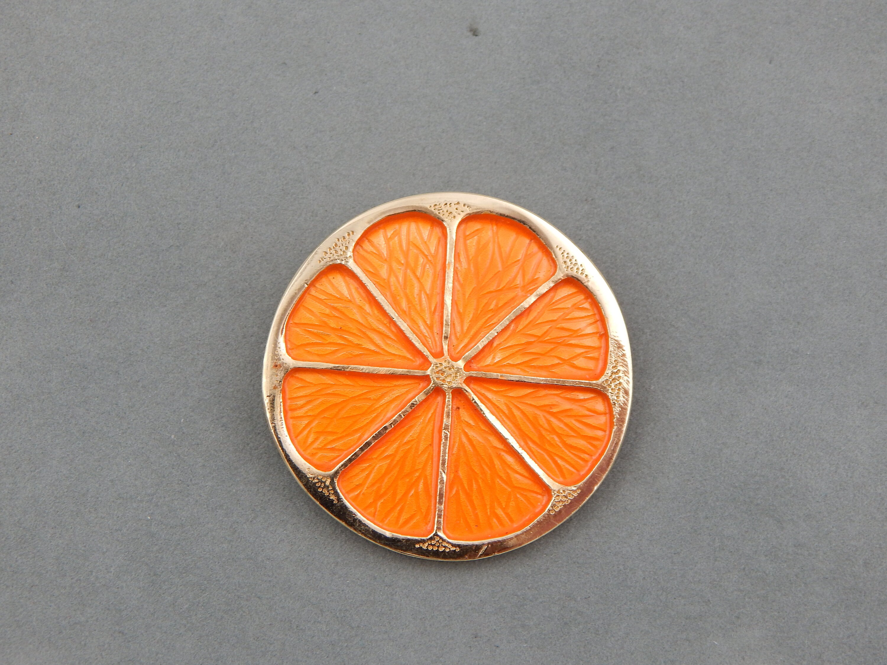 NAPIER Orange Fruit Slice Pin Brooch 1960 Book Piece - Etsy