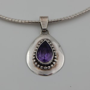 BEA TOM Amethyst Sterling Silver Pendant Necklace - Stunning - Etsy