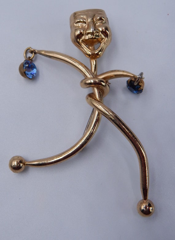 NAPIER Figural Thespian Man Pin Brooch - Marvelous Gem - Gem