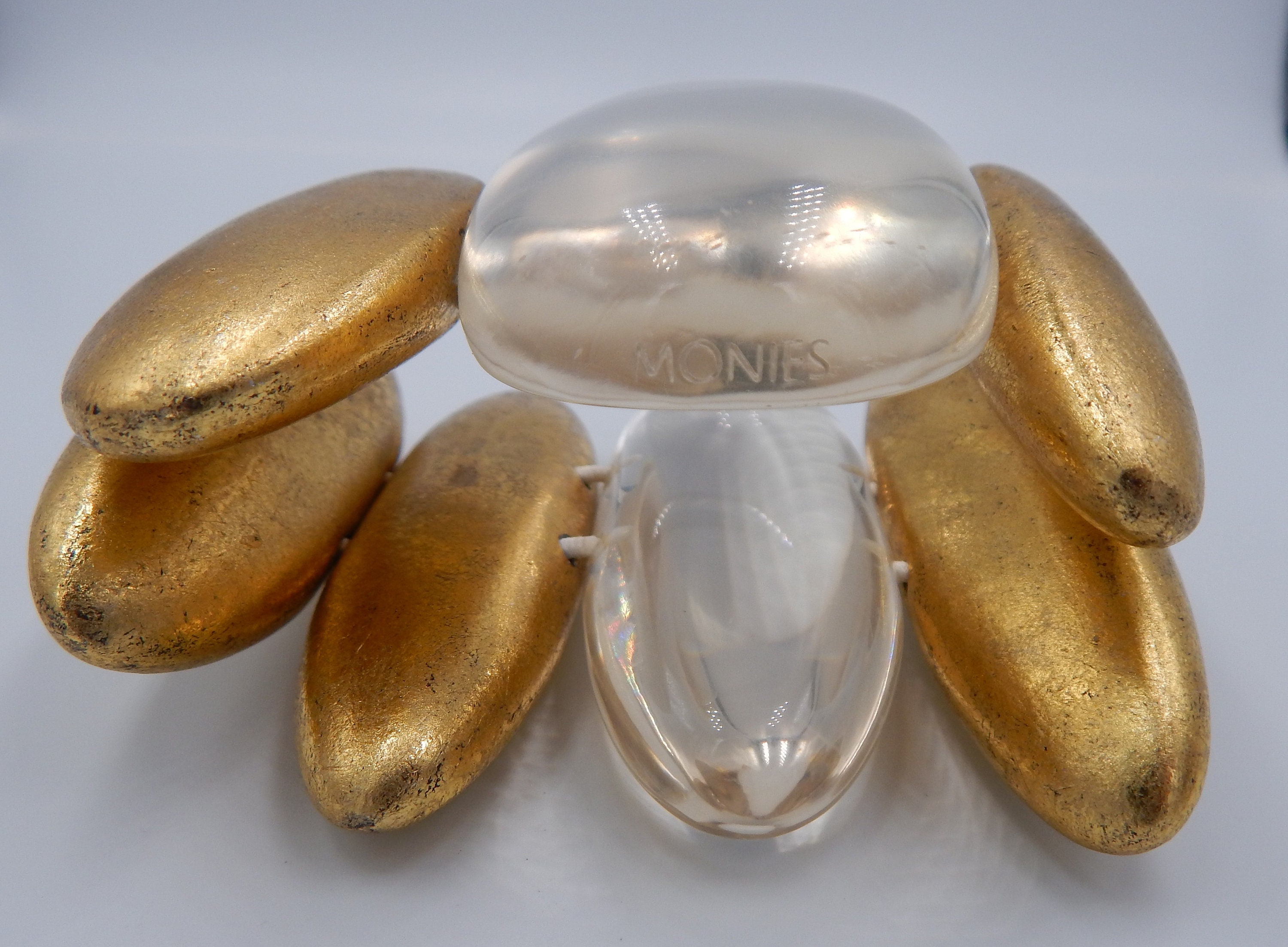 MONIES Gerda Lynggaard Lucite Gold Bracelet Statement Drama - Etsy
