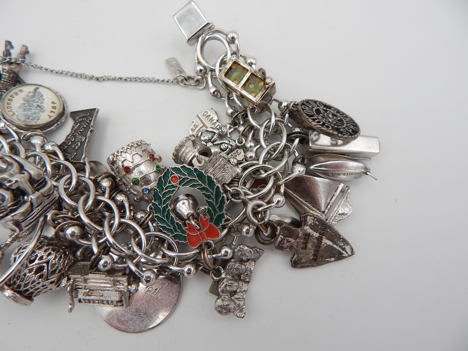 MONET Charm Bracelet Sterling & Non Sterling Loaded With Charms - Etsy