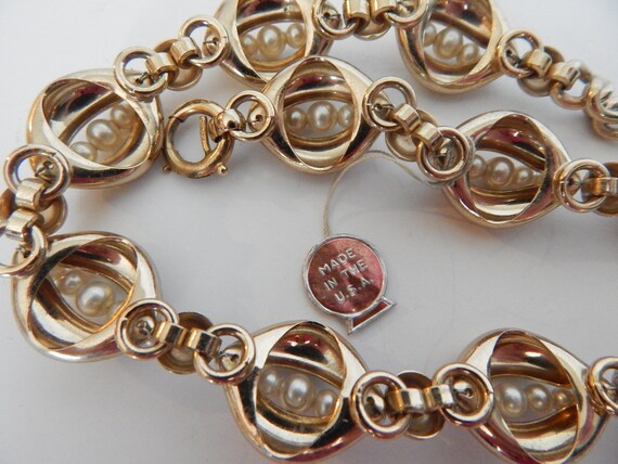 NAPIER Pearl Gold Wash Necklace - Original Hang Tag 1… - Gem