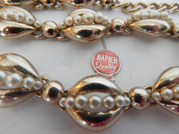 NAPIER Pearl Gold Wash Necklace - Original Hang Tag 1… - Gem